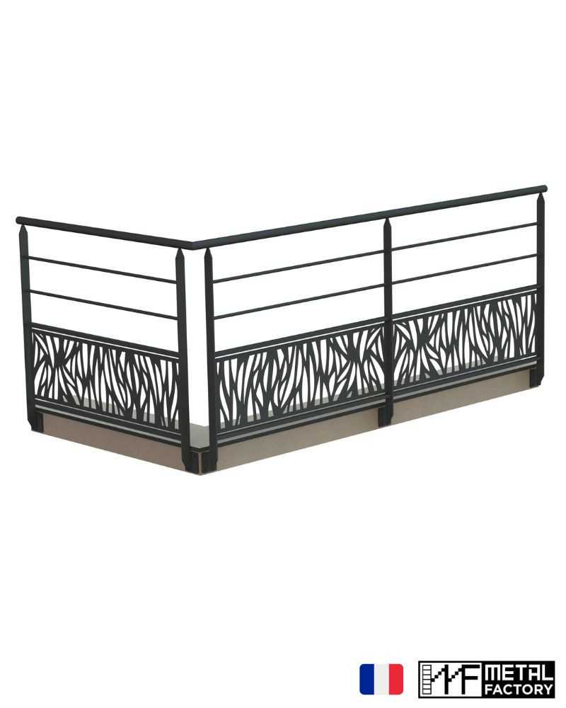 Tôle décorative acier motif ondes pour soubassement de garde corps