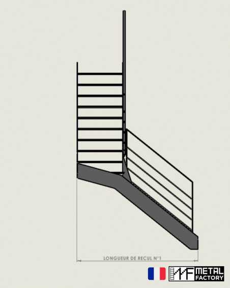 Escalier quart tournant full métal sur-mesure - Fabrication en France